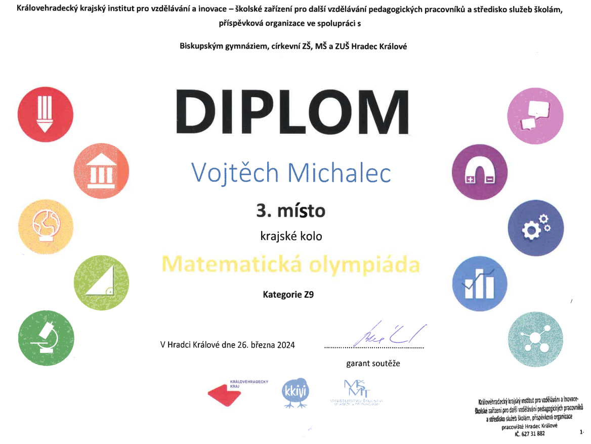 Úspěchy v okresních a krajském kole Matematické olympiády | Biskupské ...